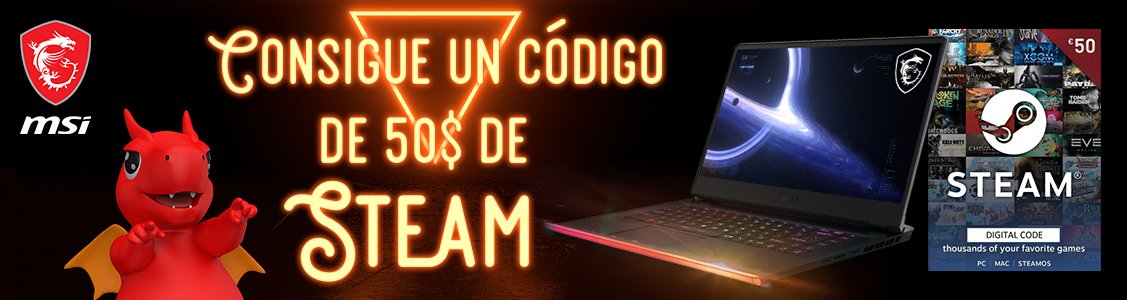 Consigue un código de 50$ de Steam!