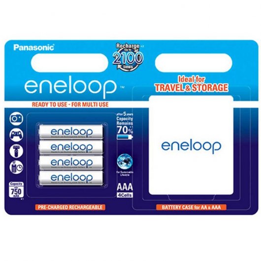 Panasonic Eneloop Pack 4 Pilas Aaa Recargables 750mah Estuche