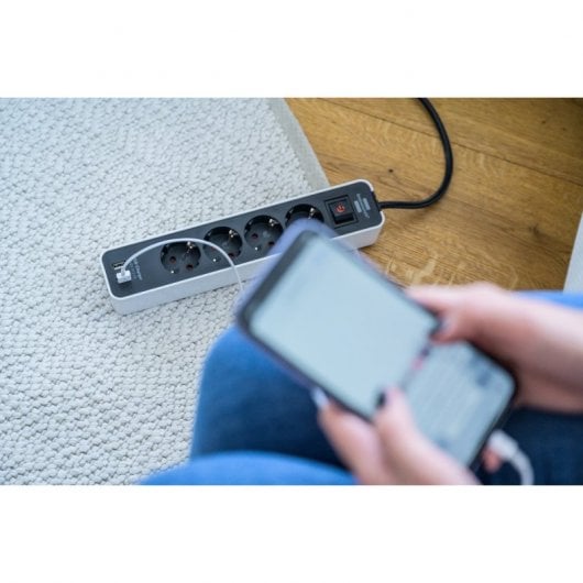 Brennenstuhl Ecolor Regleta de Enchufes con 4 Tomas de Corriente y Función de Carga USB 1.5m ...