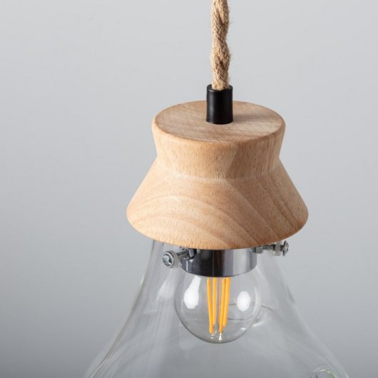 Iluzzia Lámpara Colgante De Madera Y Cristal Kathu Bumbieris Iluzzia ...