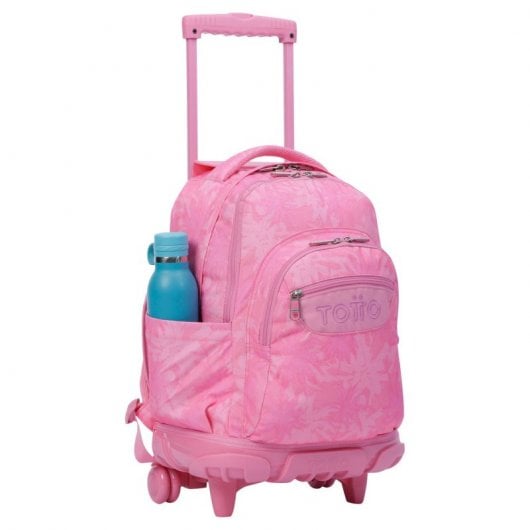 Mochila Escolar Totto Con Ruedas Palmeras Rosas Renglones Rosa ...