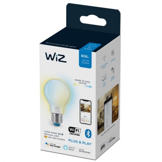 WiZ A60 Bombilla Inteligente LED WiFi E27 7W Blanca | PcComponentes.com
