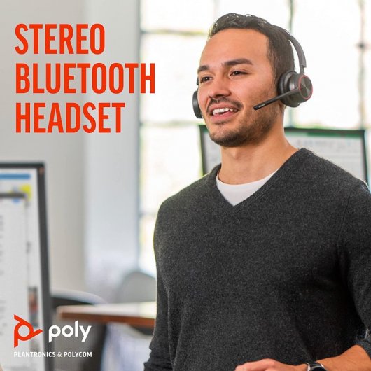 Poly Voyager 4320 UC Auriculares Inalámbricos con Base de Carga Negros ...