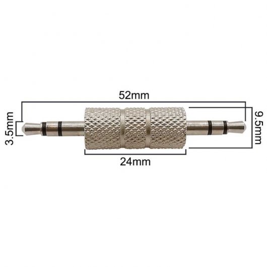 Adaptador de áudio OcioDual mini jack 3,5 mm TRS 3 pólos macho/macho ...