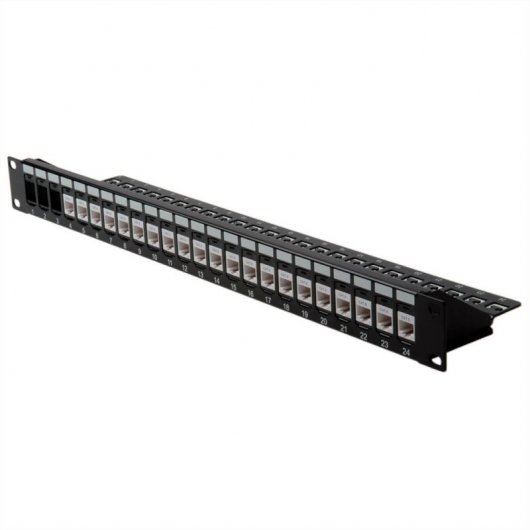 Roline Panel de Parcheo Cat.6 UTP 24 Puertos RJ45 1U 19" sin Conectores ...