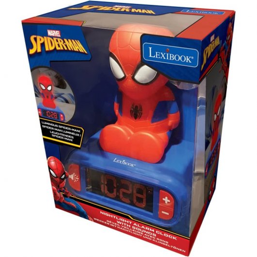 Lexibook Spider Man Reloj Despertador Digital con Luz de Noche 3D y ...