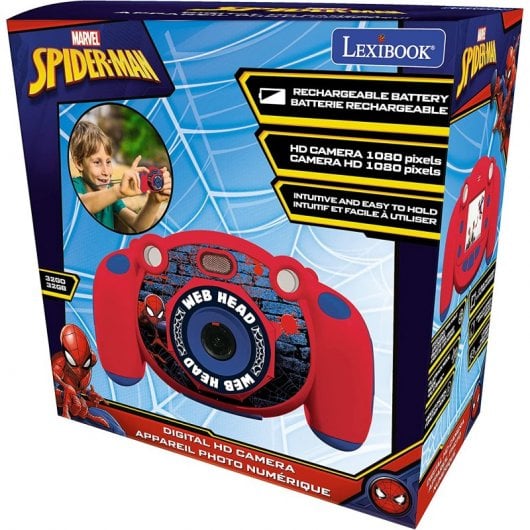 Lexibook Cámara de Fotos Digital con 10 Stickers de Spider Man ...