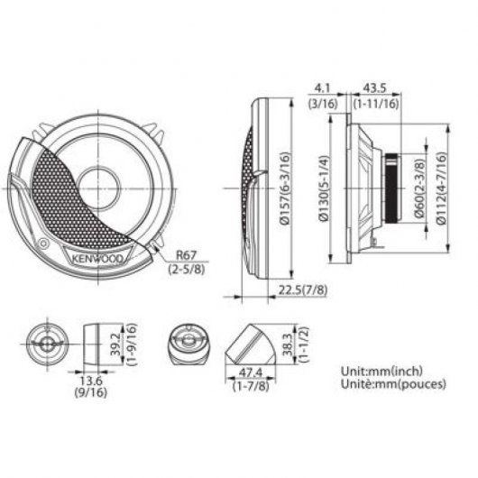 Kenwood KFC-E130P Altavoces Coaxiales para Coche 2 Vías 130mm 250W ...