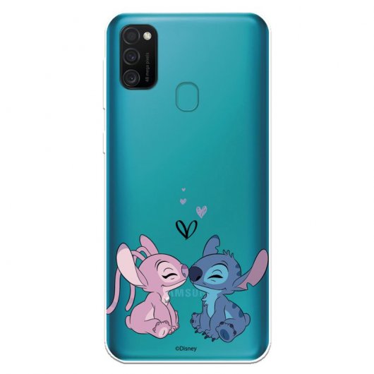 Funda Para Samsung Galaxy M21 Oficial De Disney Angel & Stitch Beso ...