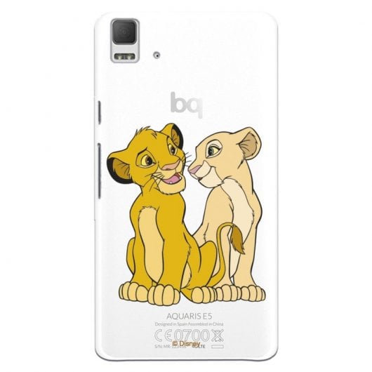 Funda Oficial Disney Simba Y Nala Transparente Para Bq Aquaris E5 4g ...