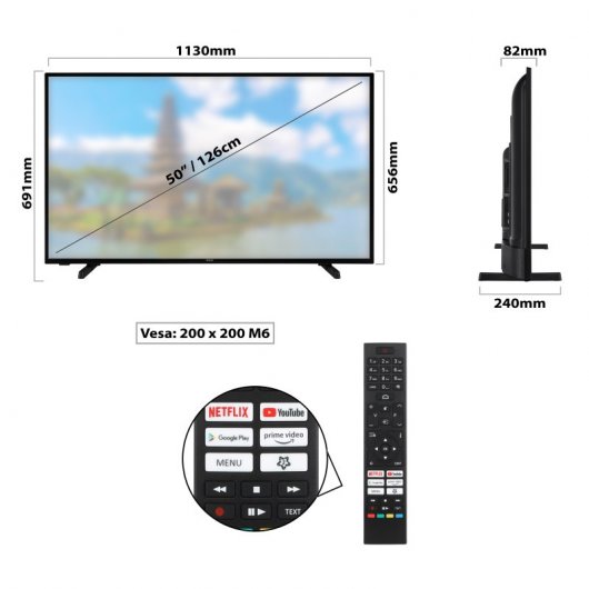Hitachi 50KAH5450 50" LED UltraHD 4K HDR10 | PcComponentes.com
