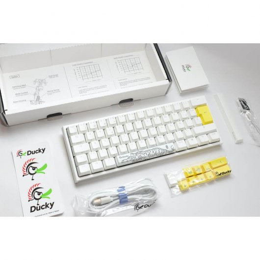 Ducky ONE 2 PRO Classic Mini 60% Pure White Kailh Red RGB PBT Teclado ...