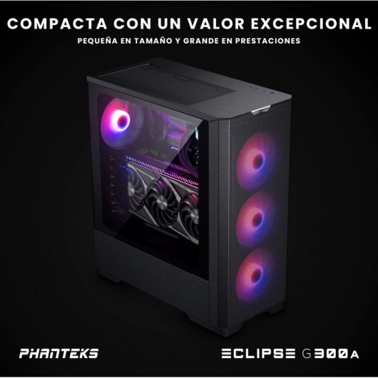 Phanteks Eclipse G300A Triple DRGB Mid Tower Cristal Templado USB 3.0 ...