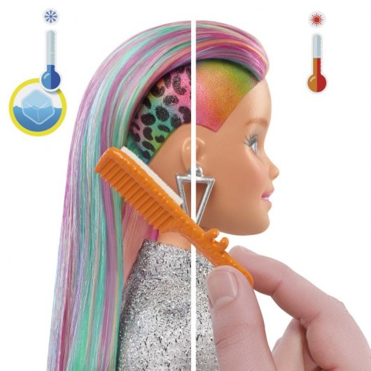Mattel Muñeca Barbie Mechas Arcoíris y Estilo Leopardo | PcComponentes.com
