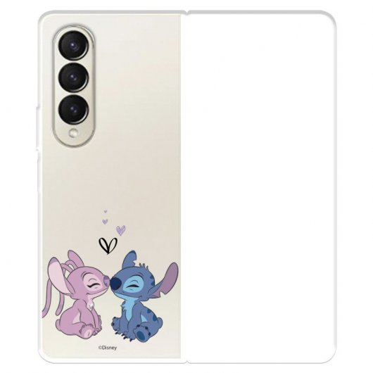 Funda Para Samsung Galaxy Z Fold4 Oficial De Disney Angel & Stitch Beso ...