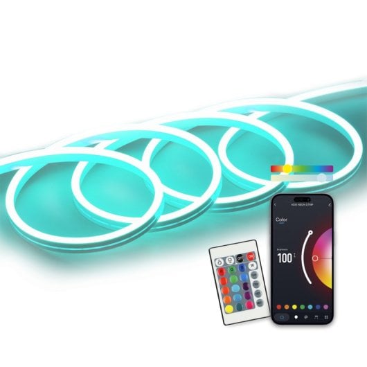 Ksix Tira Neón SmartLED, 4300lm, App Compatible con Alexa, Google Home ...