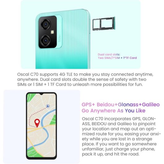 OSCAL C70 6/128GB Preto Grátis | PcComponentes.pt