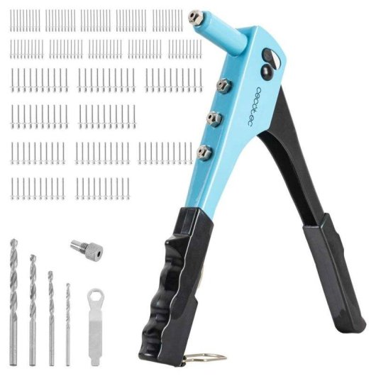Cecotec FixerForce Remachadora Manual con Kit Completo de Boquillas, Brocas y 400 Remaches ...