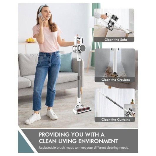 Aspirador Vertical Teendow P11pro 0,25kW Sem Fio Branco | PcComponentes.pt