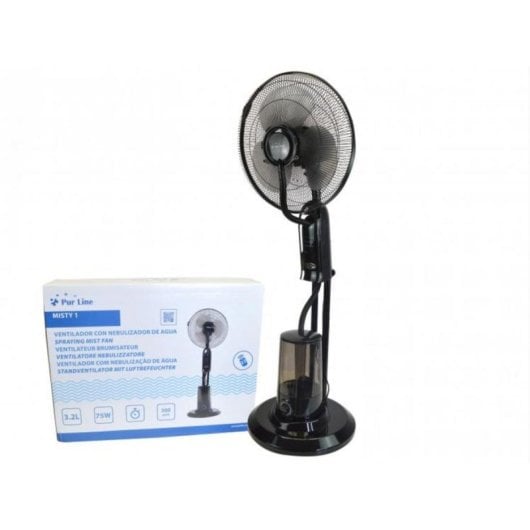 Ventilador de agua PURLINE MISTY1 negro 75W oscilante 3,2L deposito ...