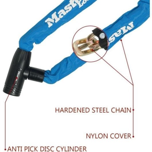 Master Lock Candado De Cadena Para Bicicleta, Acero Cementado 9 Mm, 90 ...