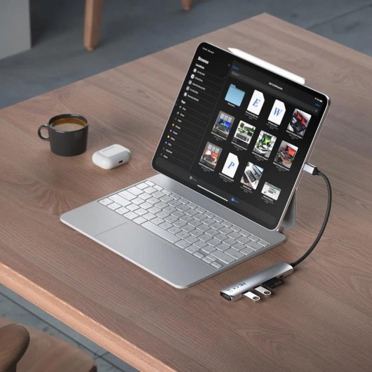 Hub Satechi 6 ports 10 Gbps USB-C ST-P6SK HDMI RJ-45 MicroSD SD ...