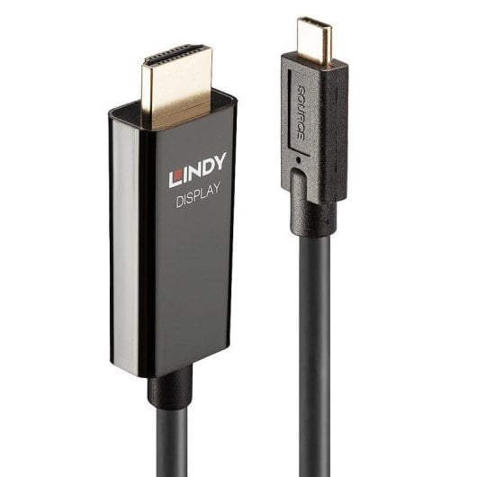 Cable Adaptateur USB-C vers HDMI 10 m Lindy 43317 Noir | PcComponentes.fr