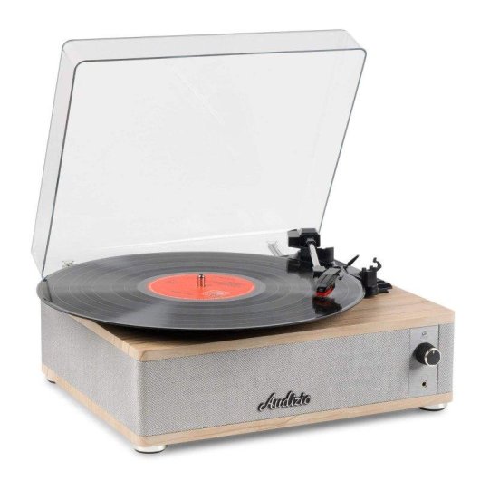 Tocadiscos Audizio Irvine 40W RMS Bluetooth 5.4 RCA AUX Madera Clara ...