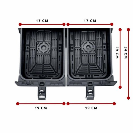 Freidora de Aire Ariete 4623/00 8L 1700W con Doble cesta y Temporizador ...