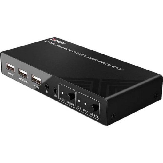 Interruptor KVM Lindy 2 Puertos HDMI 4K60 USB Audio Negro ...