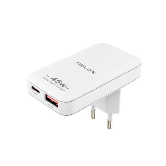 Chargeur Nevox USB-C GaN 45W Dual Slim PD et QC3.0 | PcComponentes.fr