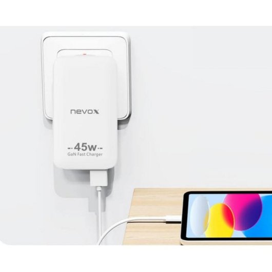 Carregador Nevox USB-C GaN 45W Dual Slim com PD e QC3.0 | PcComponentes.pt