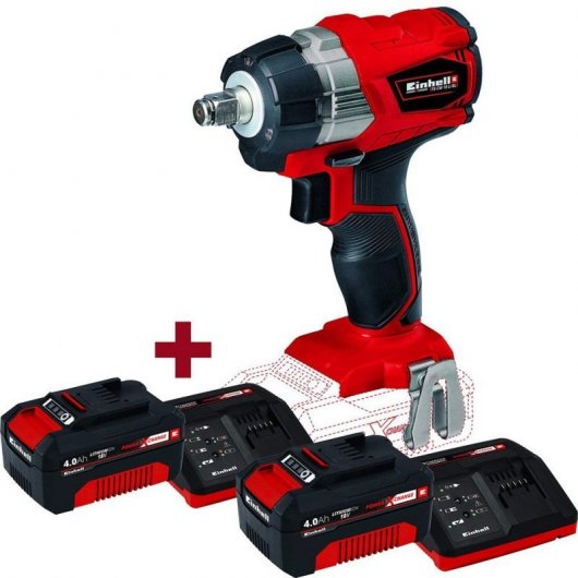 Einhell TE-CW 18 Li BL Llave de Impacto + 2 Baterías 18V 4Ah + 2 ...