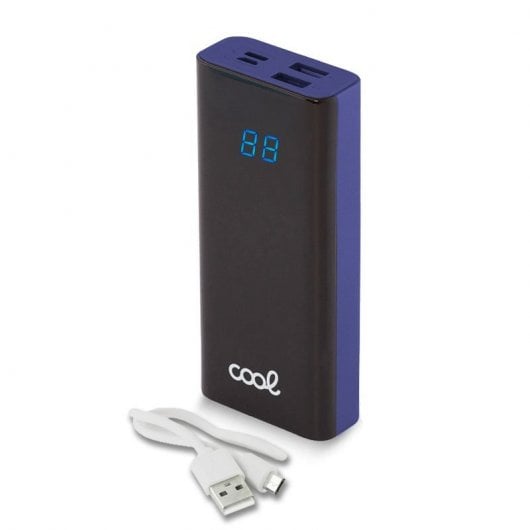 Cool Powerbank Display 10000mAh 2xUSB Negro-Azul | PcComponentes.com