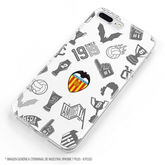 Funda Oficial Valencia CF del Valencia Stickers Gris Escudo Color para ...